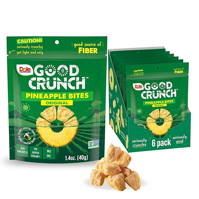 Dole Good Crunch Pineapple Bites Original 1.4 oz ( Pack of 6) – Raw Joy